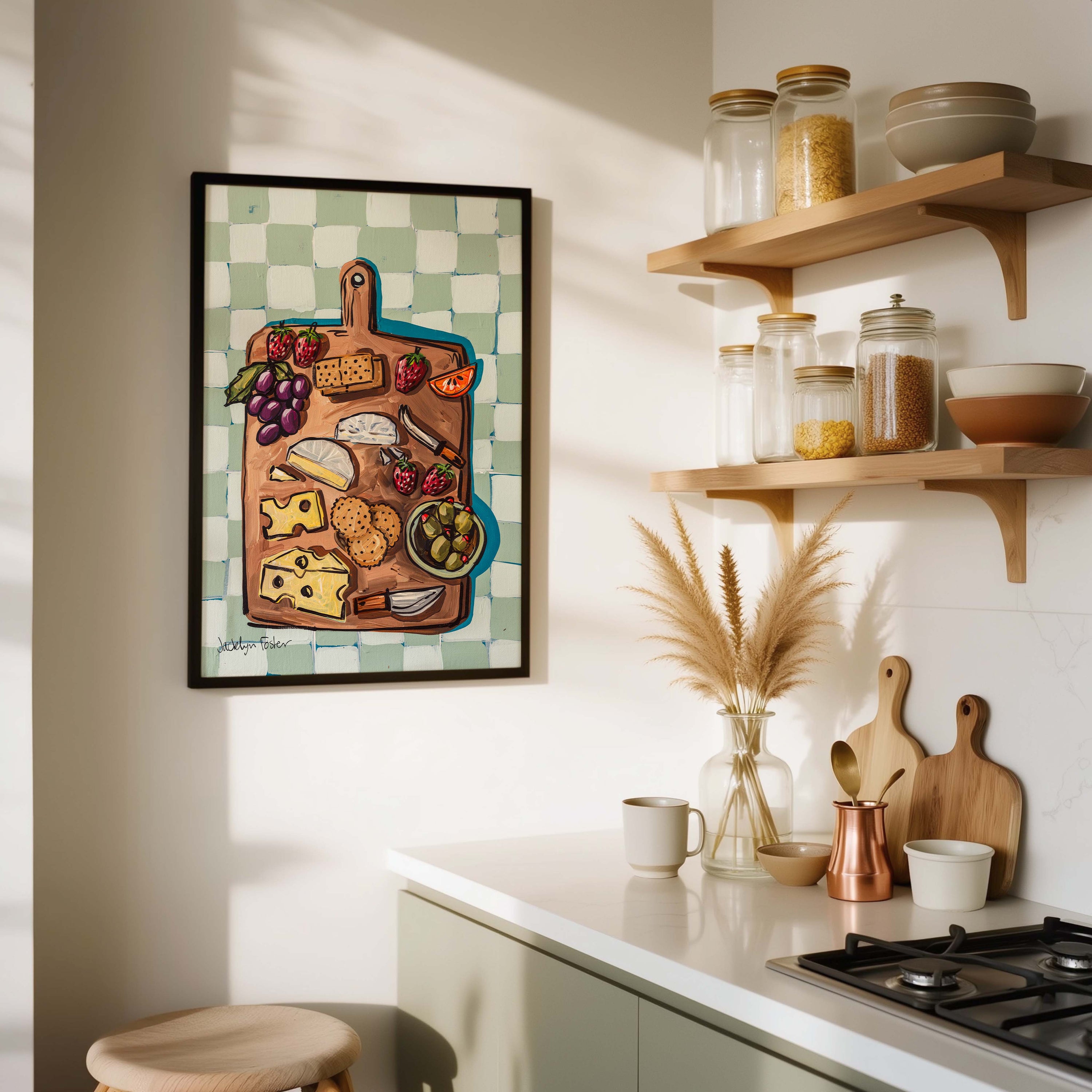 Char-CUTE-rie Board GREEN | Paper Print – Jacklyn Foster Art